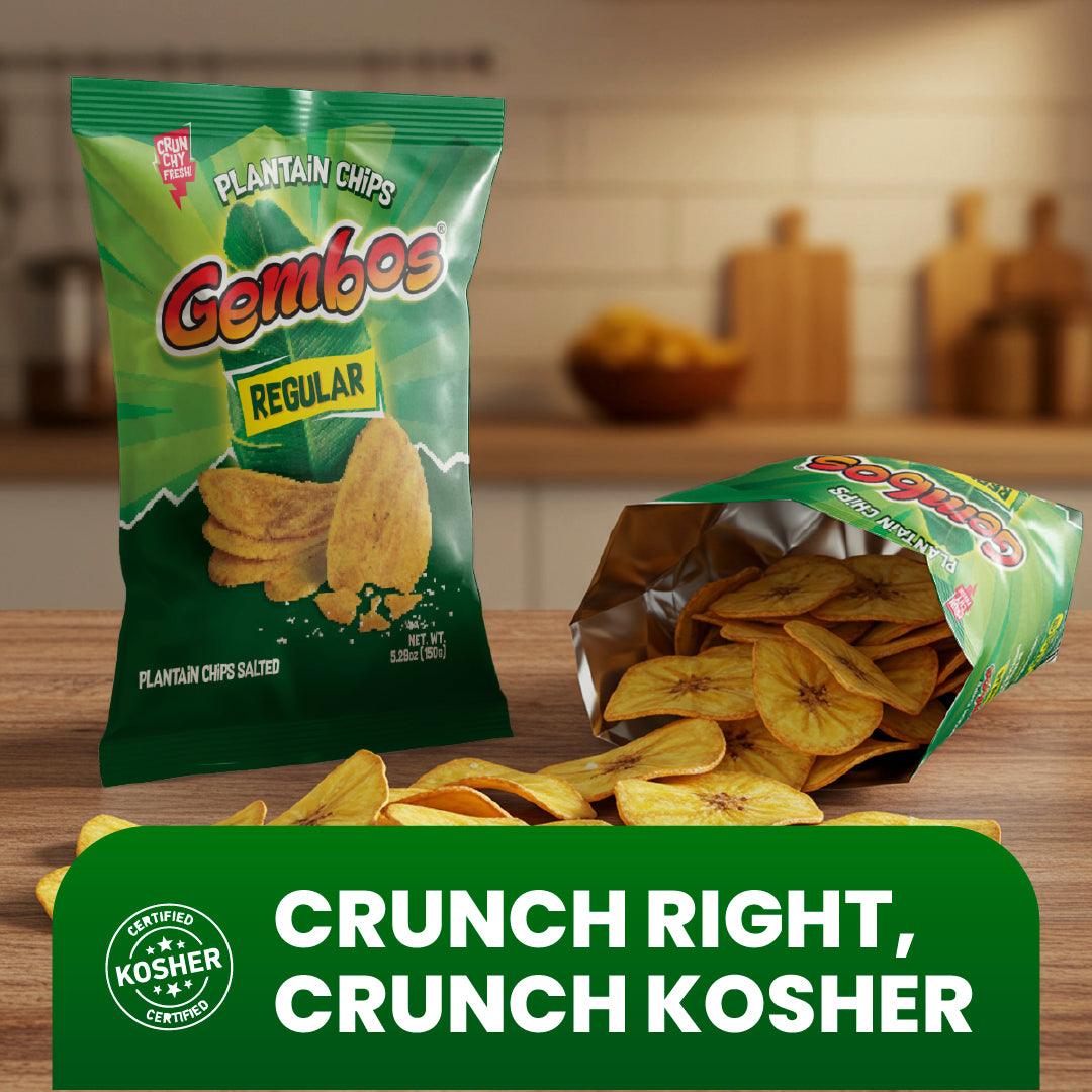 Gembos Plantain Chips with Salt | Crispy Vegan Healthy Chips Snack, 5 ...